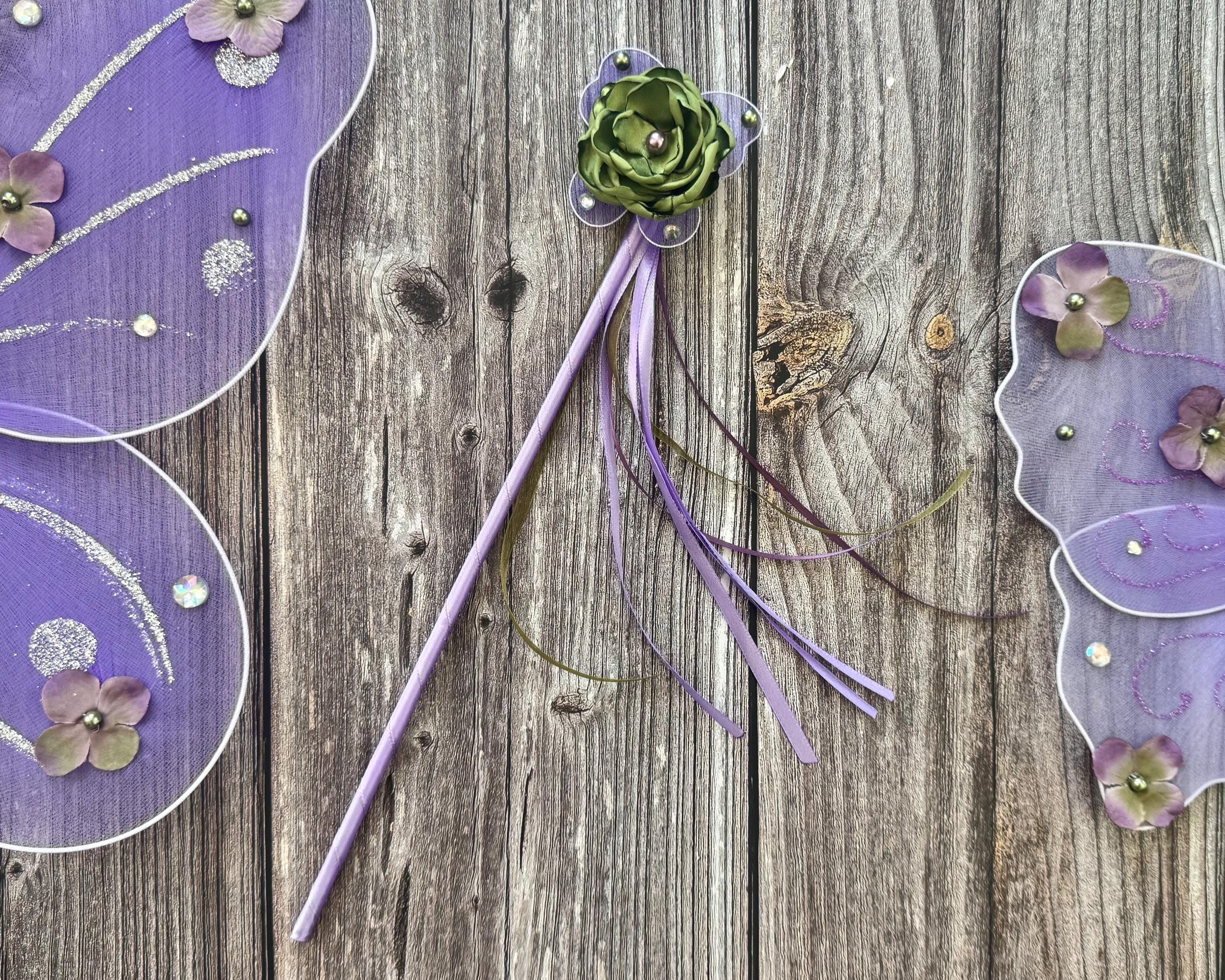 Flower Butterfly Fairy Wings Wand Set, Lavender Sage Cake Smash Photo ...