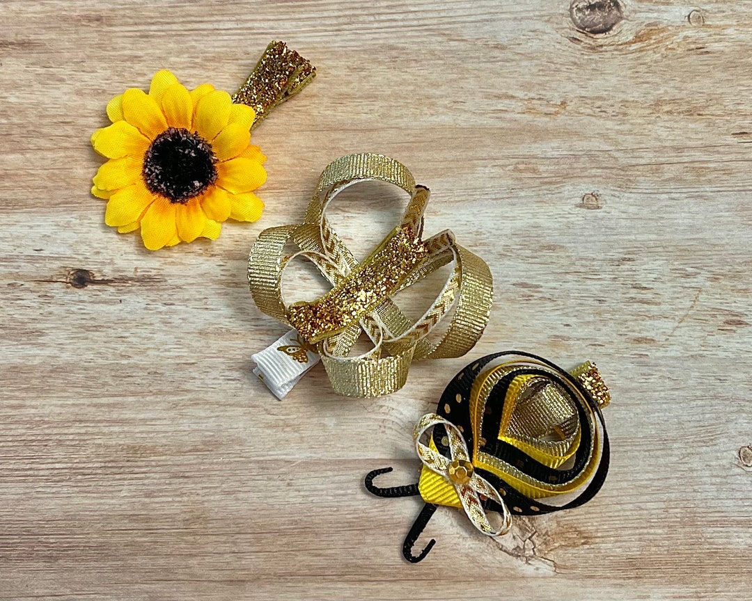Summer Bug Hair Clips, Baby Girl Bumble Bee, Butterfly, Sunflower ...