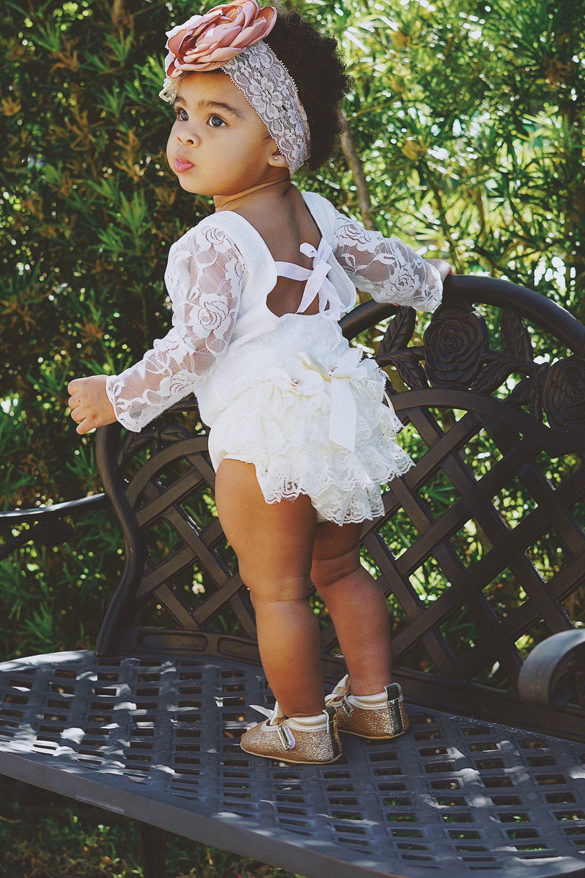 Lace Diaper Cover, Cream Ruffle Baby Bloomers, Ivory Girl Photo Prop ...