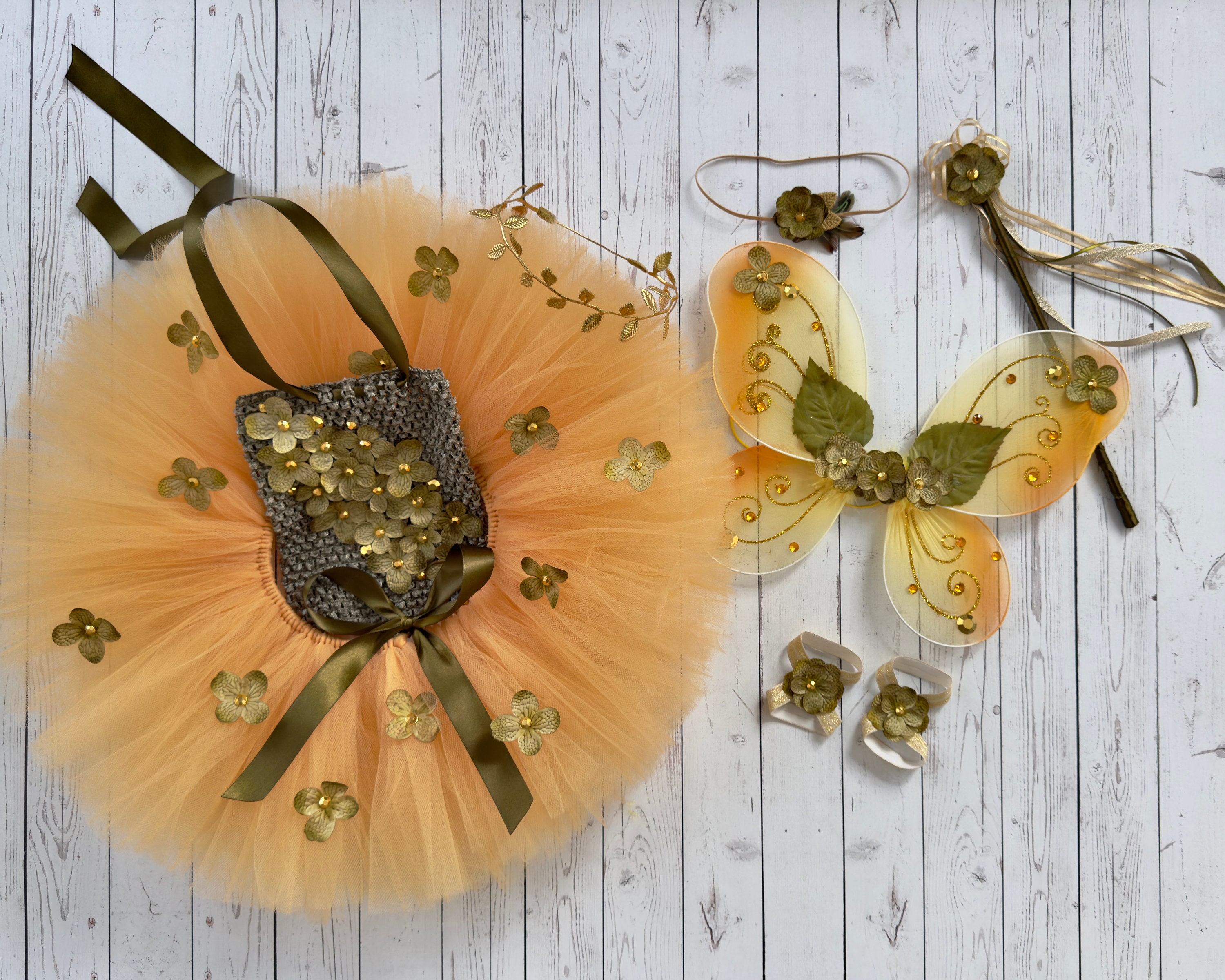 Tutu Top Fairy Birthday Cake Smash Outfit, Moss Olive Sage Fabric ...