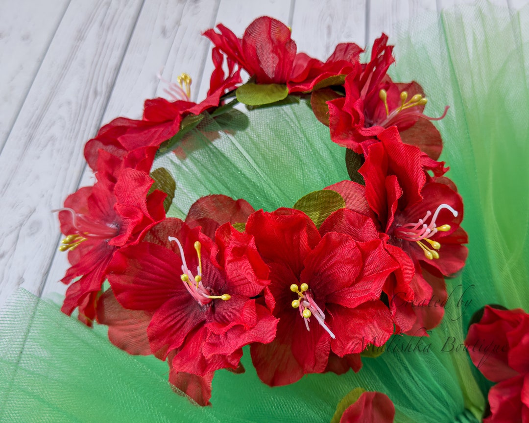 Azalea Luau Hair Crown Headband, Elastic Hawaii Cake Smash Party, Baby ...