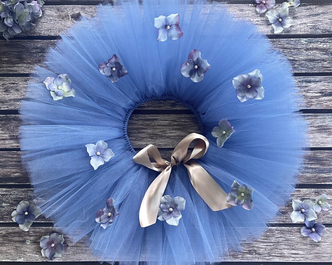 Fairy Flower Tutu, Dusty Powder Blue, Beige Taupe, Tulle Skirt, Cake ...