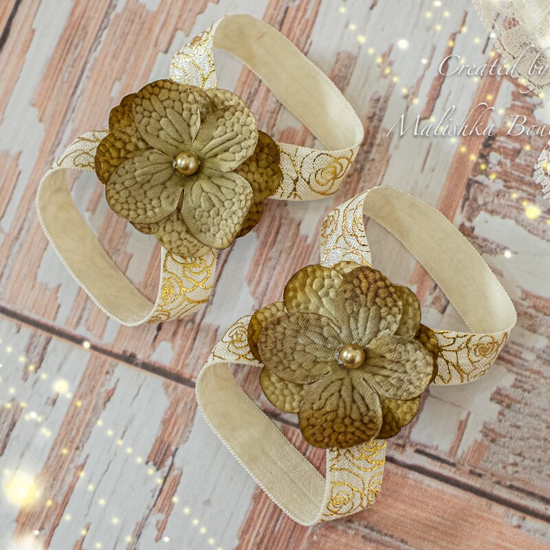 Gold Flower Girl Shoes - Etsy