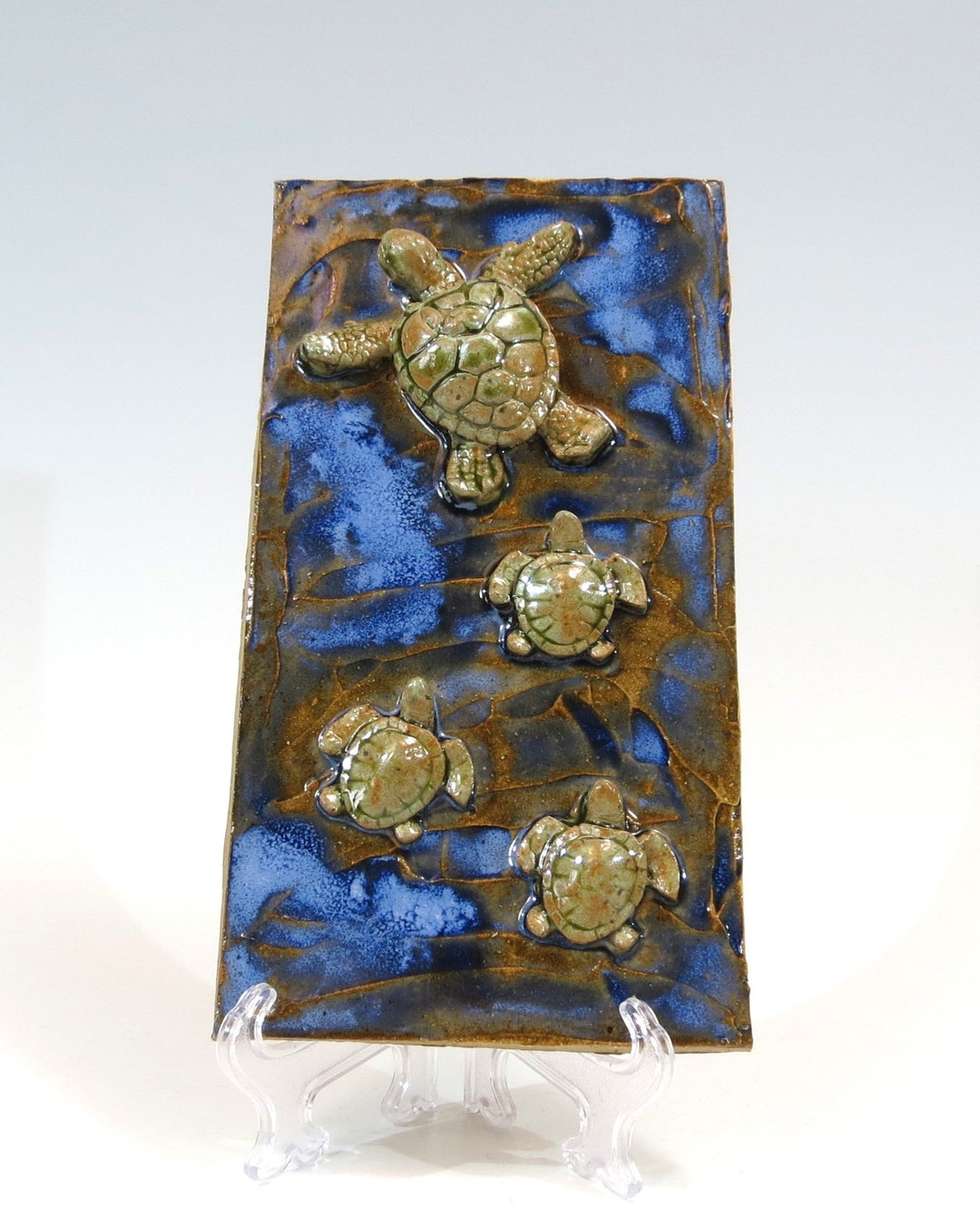 Hand Built Sea Turtle With Hatchlings, Baby Sea Turtles, Sea Turtle ...