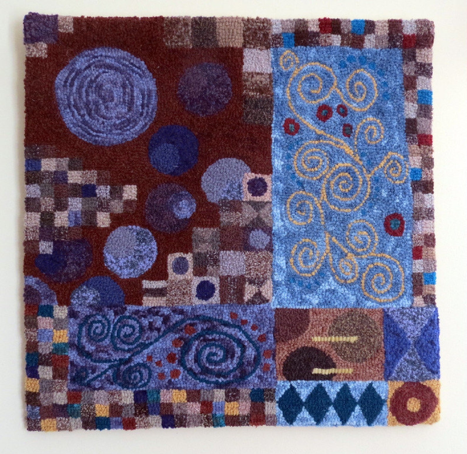 Fiber Art Hand Hooked Rug John's Abstract Hand Hooked Rug - Etsy