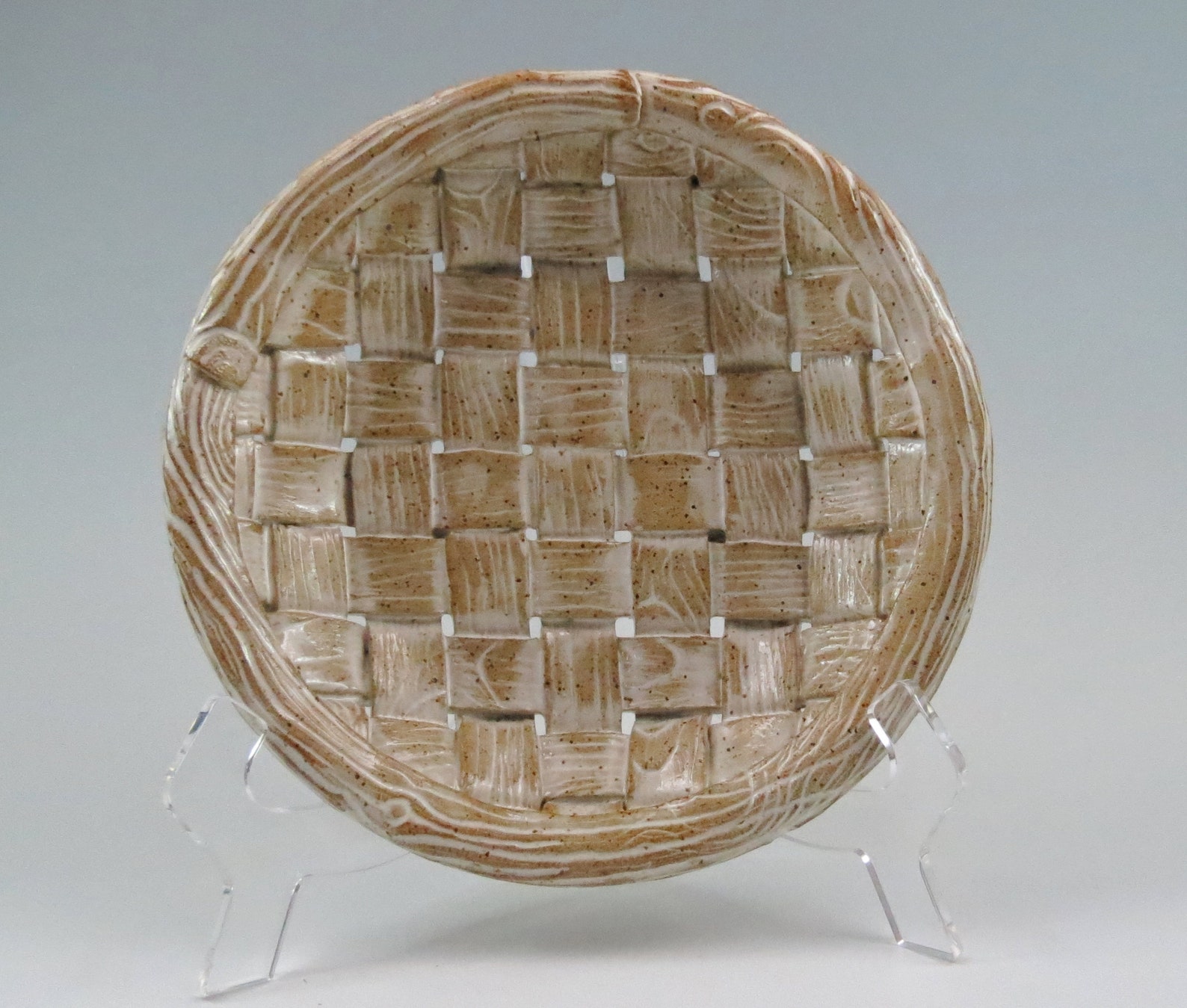 Hand Woven Ceramic Platter Woven Pottery Plate Brown Pottery | Etsy