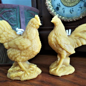 Beeswax Chicken Candles (set of 2): Rustic Farmhouse Decor - Etsy