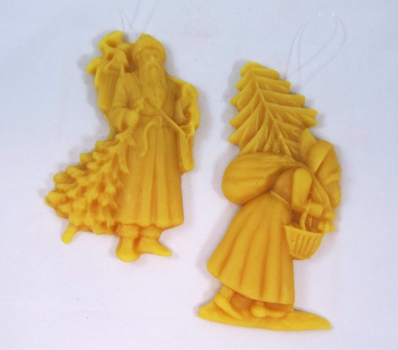 Beeswax Springerle Santa Set of Two Santas Beeswax German - Etsy
