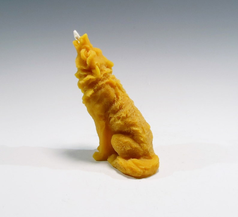 Howling Wolf Beeswax Candle: Handcrafted Honey Scented Candle - Etsy