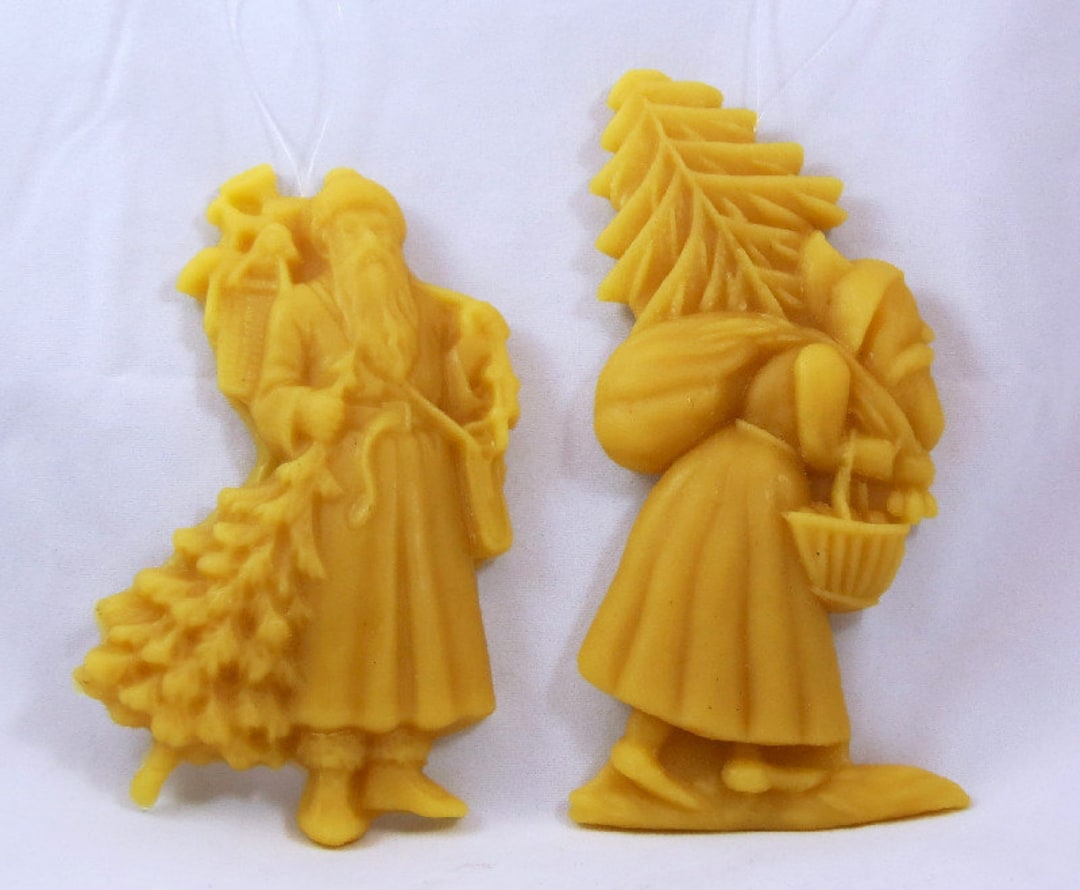 Beeswax Springerle Santa, Set of Two Santas, Beeswax German Belsnickel ...