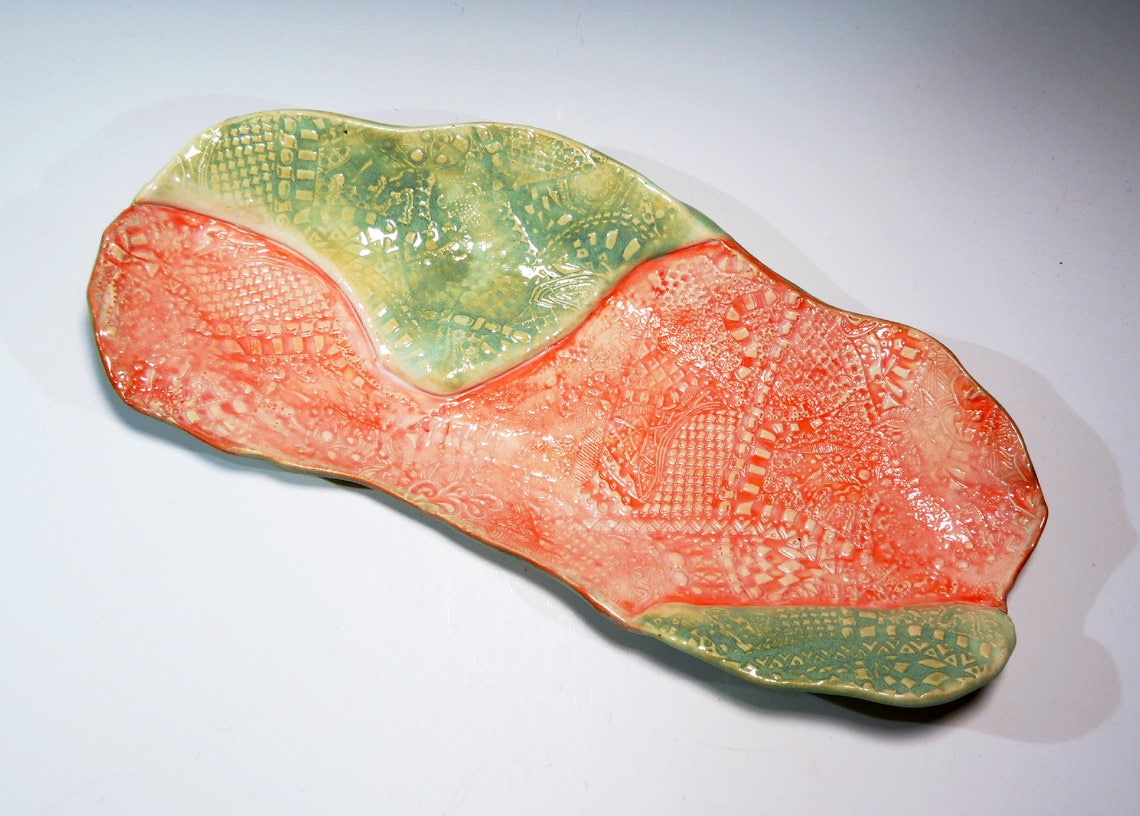 Hand Built Ceramic Serving Tray Ceramic Bread Dish Bread Tray - Etsy