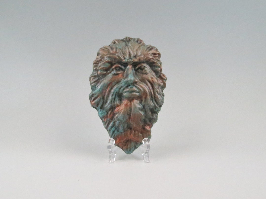 Garden Greeman Plaque, Leaf Man, Patio Art, Garden Art, Cast Face ...