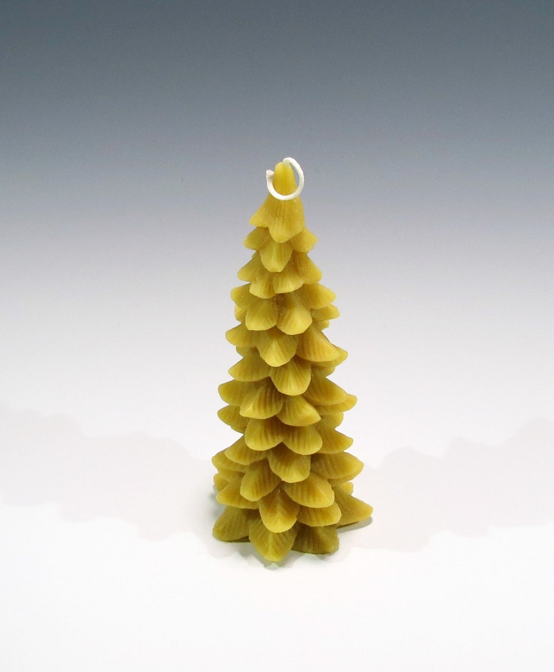 Beeswax Christmas Tree Candle - Christmas Pillar Candle - Christmas ...