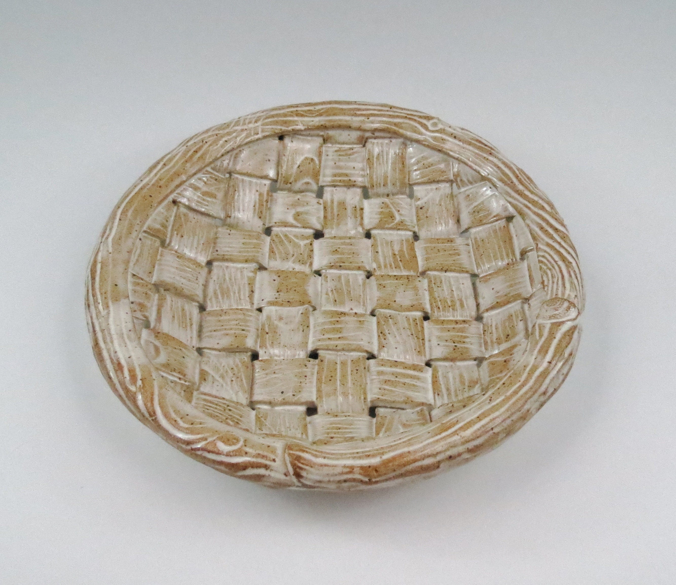 Hand Woven Ceramic Platter Woven Pottery Plate Brown Pottery | Etsy