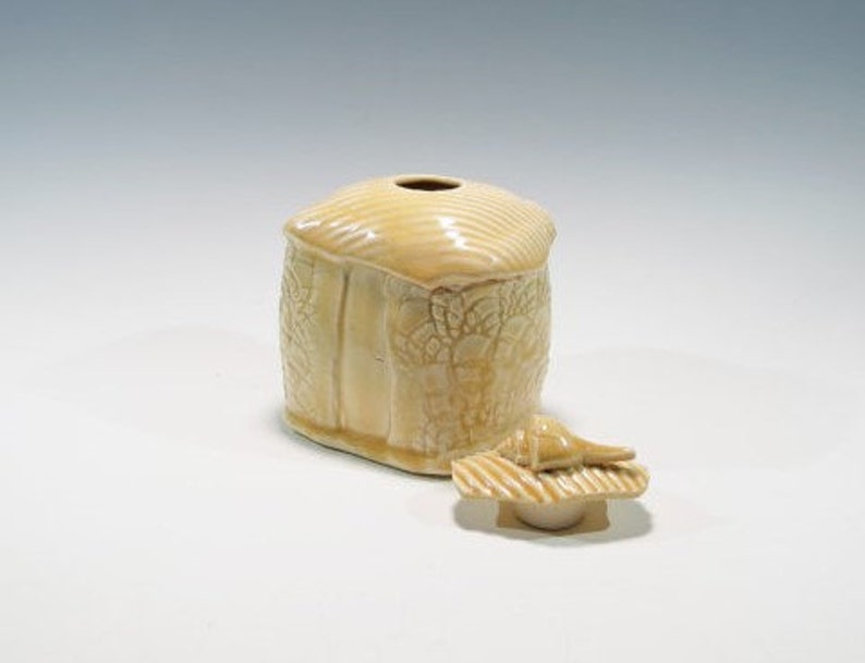 Hand Built Textured Pottery Box With Lid Ceramic Sculpture | Etsy