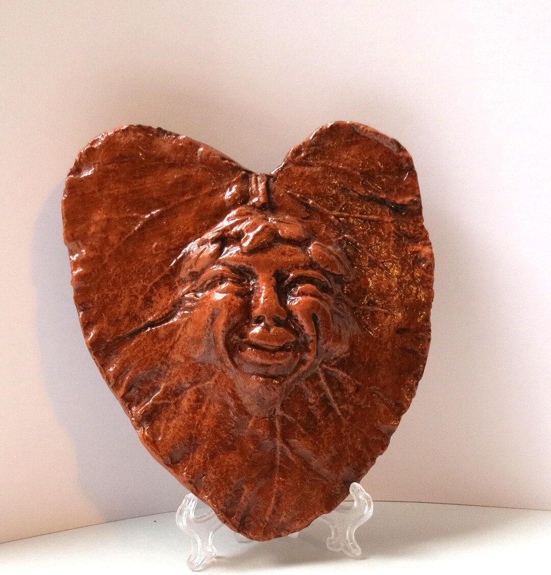 Terracotta Greenman Mythical Leaf Face, Leaf Man Plaque, Garden Man ...
