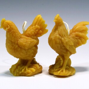 Beeswax Chicken Candles (set of 2): Rustic Farmhouse Decor - Etsy
