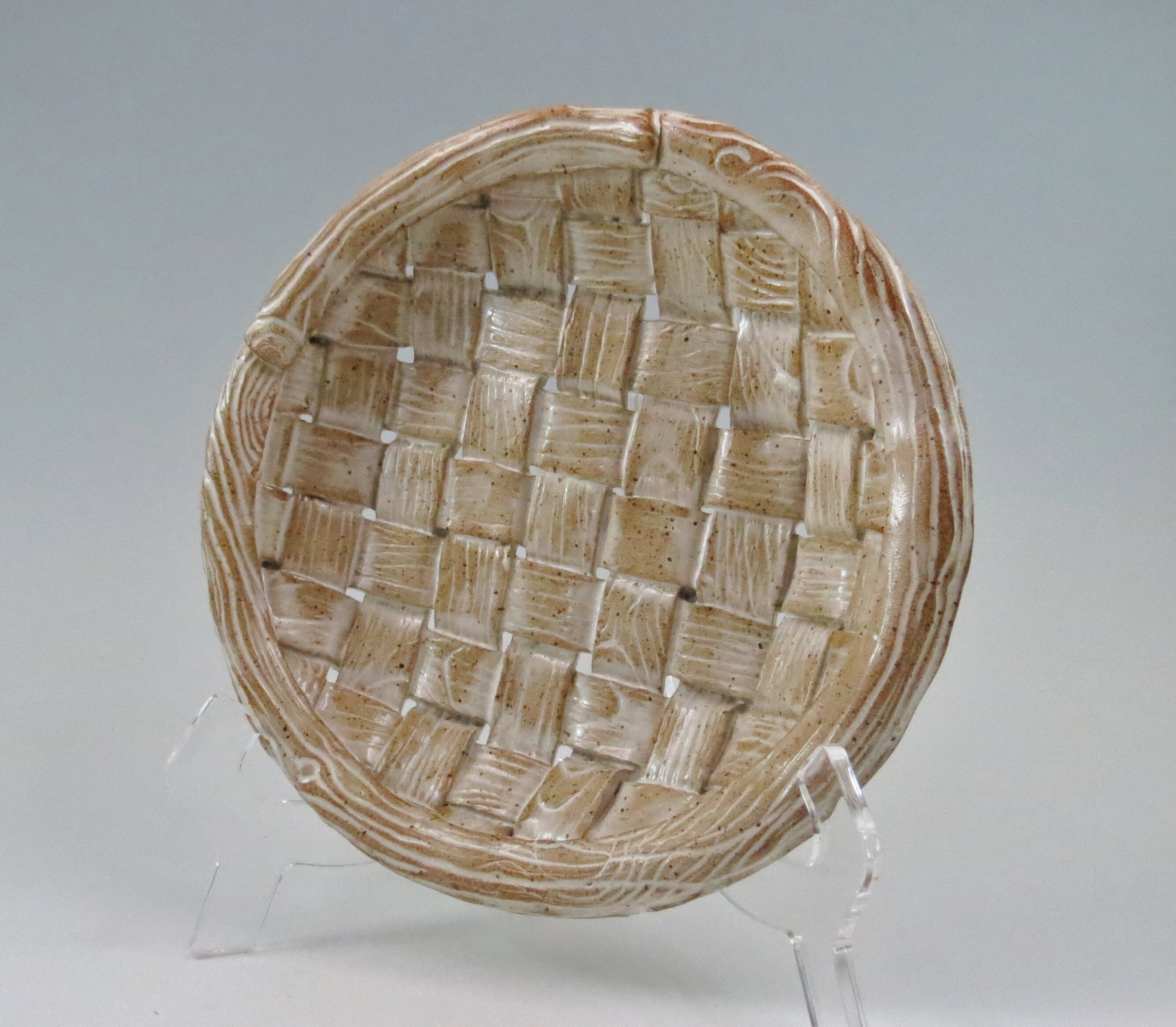 Hand Woven Ceramic Platter Woven Pottery Plate Brown Pottery | Etsy