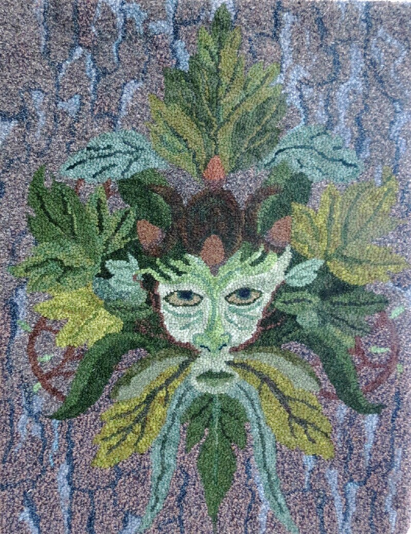 Hand Hooked Rug Greenman Hooked Rug Wall Hanging Hooked Rug - Etsy