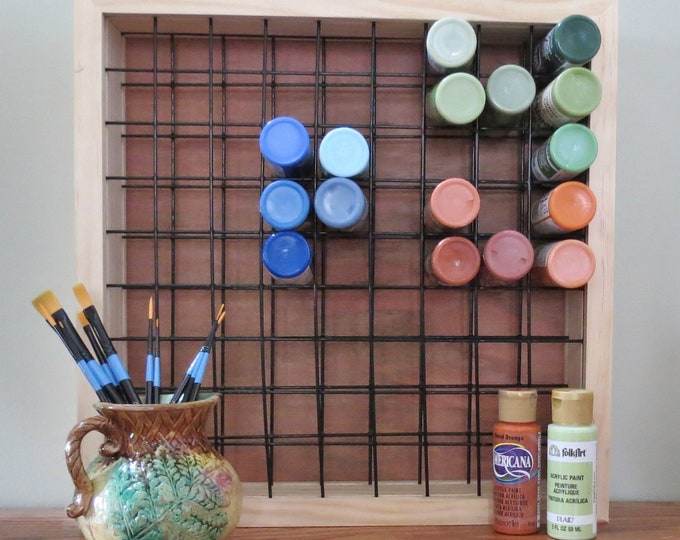 Paint Storage Rack Holds 81 2oz Craft Paint Bottles Paint Rack Paint ...