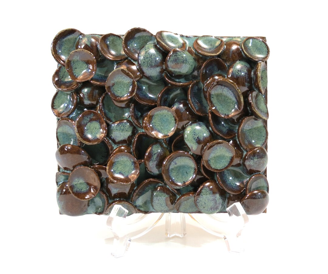 Hand Built Bubbles Ceramic Tile, Sculpture Ceramic Tile, Ceramic Wall ...