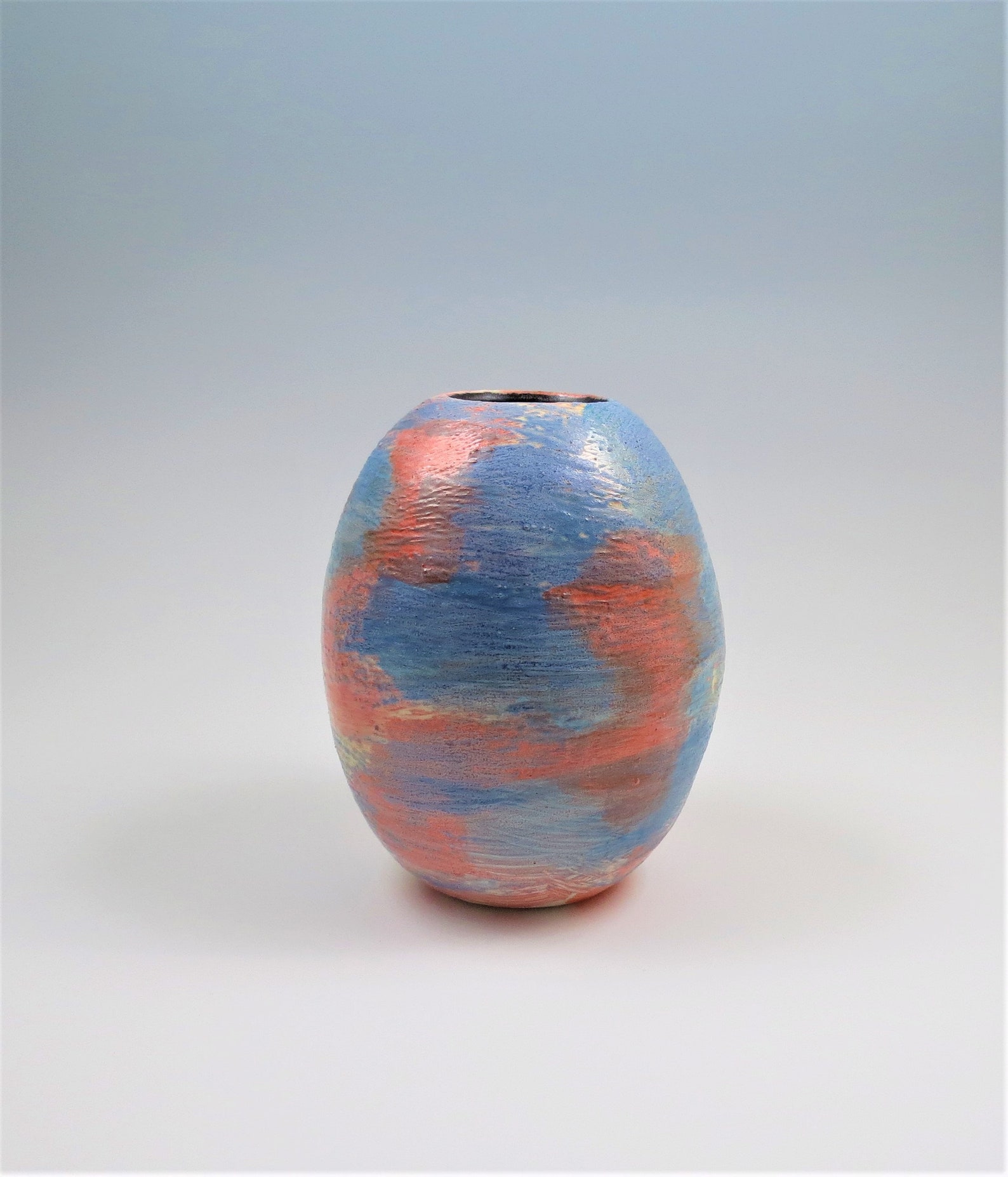 Blue and Red Contemporary Abstract Vase Ceramic Vase Stoneware - Etsy