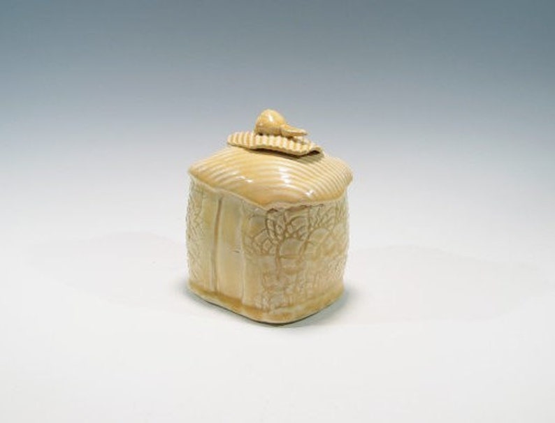 Hand Built Textured Pottery Box With Lid Ceramic Sculpture | Etsy