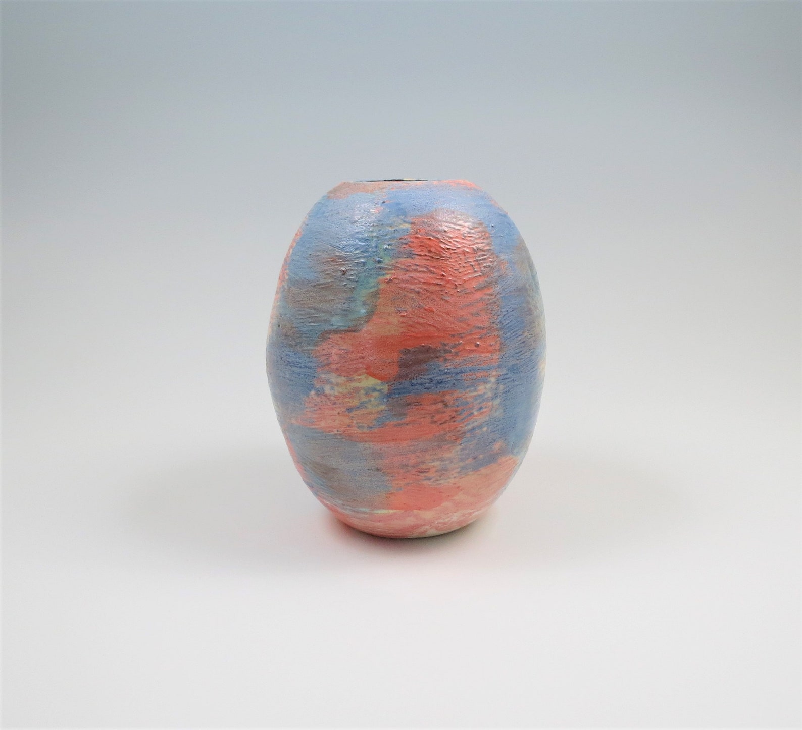 Blue and Red Contemporary Abstract Vase Ceramic Vase Stoneware | Etsy