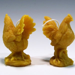 Beeswax Chicken Candles (set of 2): Rustic Farmhouse Decor - Etsy