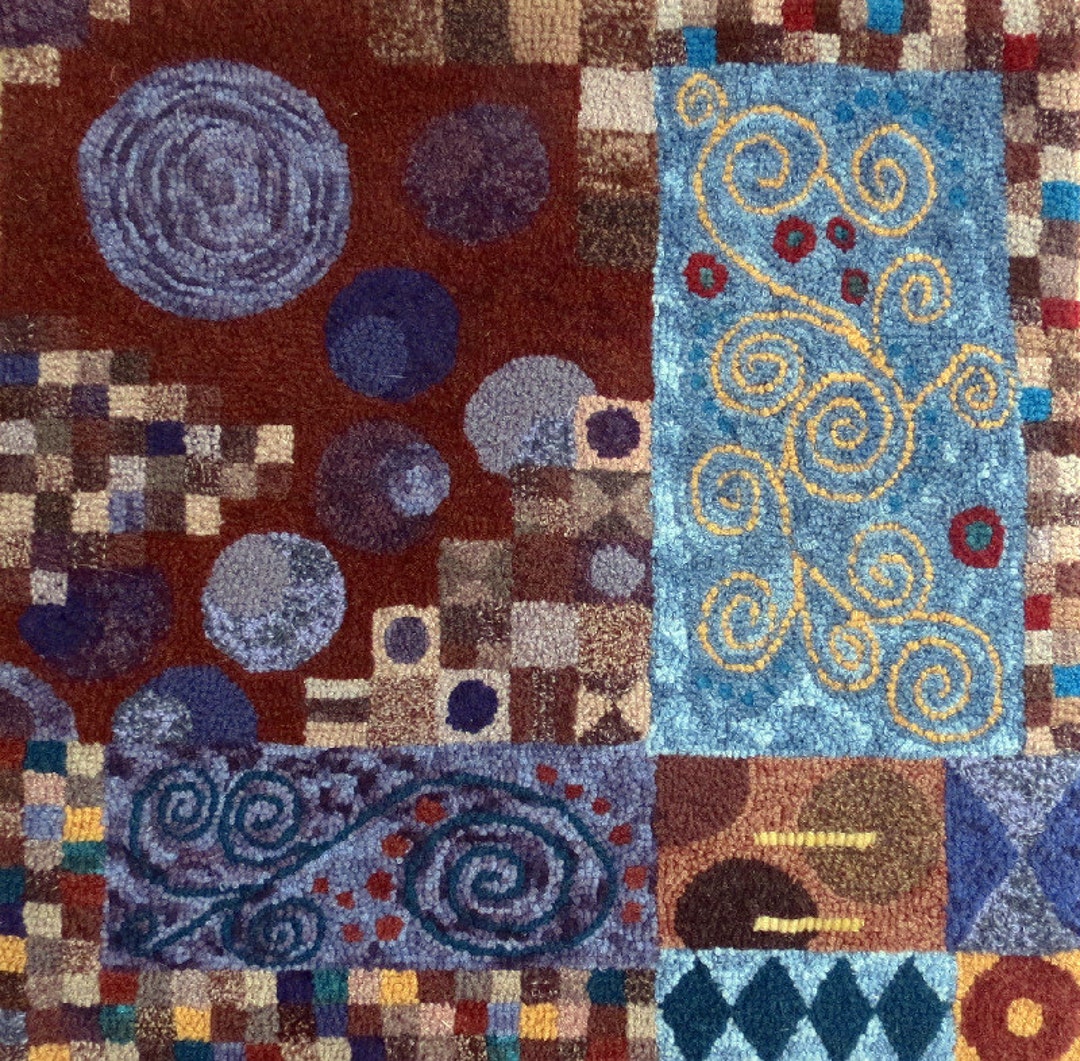 Fiber Art Hand Hooked, Rug John's Abstract Hand Hooked Rug, Wall ...