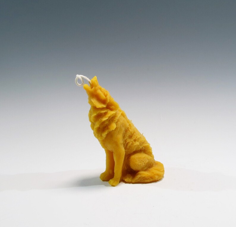 Howling Wolf Beeswax Candle: Handcrafted Honey Scented Candle - Etsy