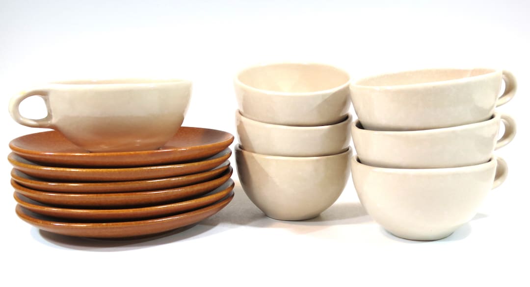 Roseville Raymor Cup & Saucer Set of 6 151, Ben Seibel Design, 1950's ...