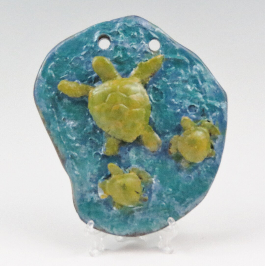 Ceramic Sea Turtles, Sea Turtle Wall Hanging, Sea Turtle Tile, Beach ...