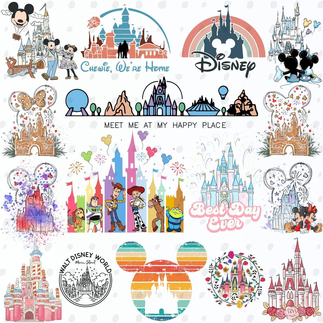 Personagens de desenho animado Castelo Png Bundle,Magic Kingdom Png ...