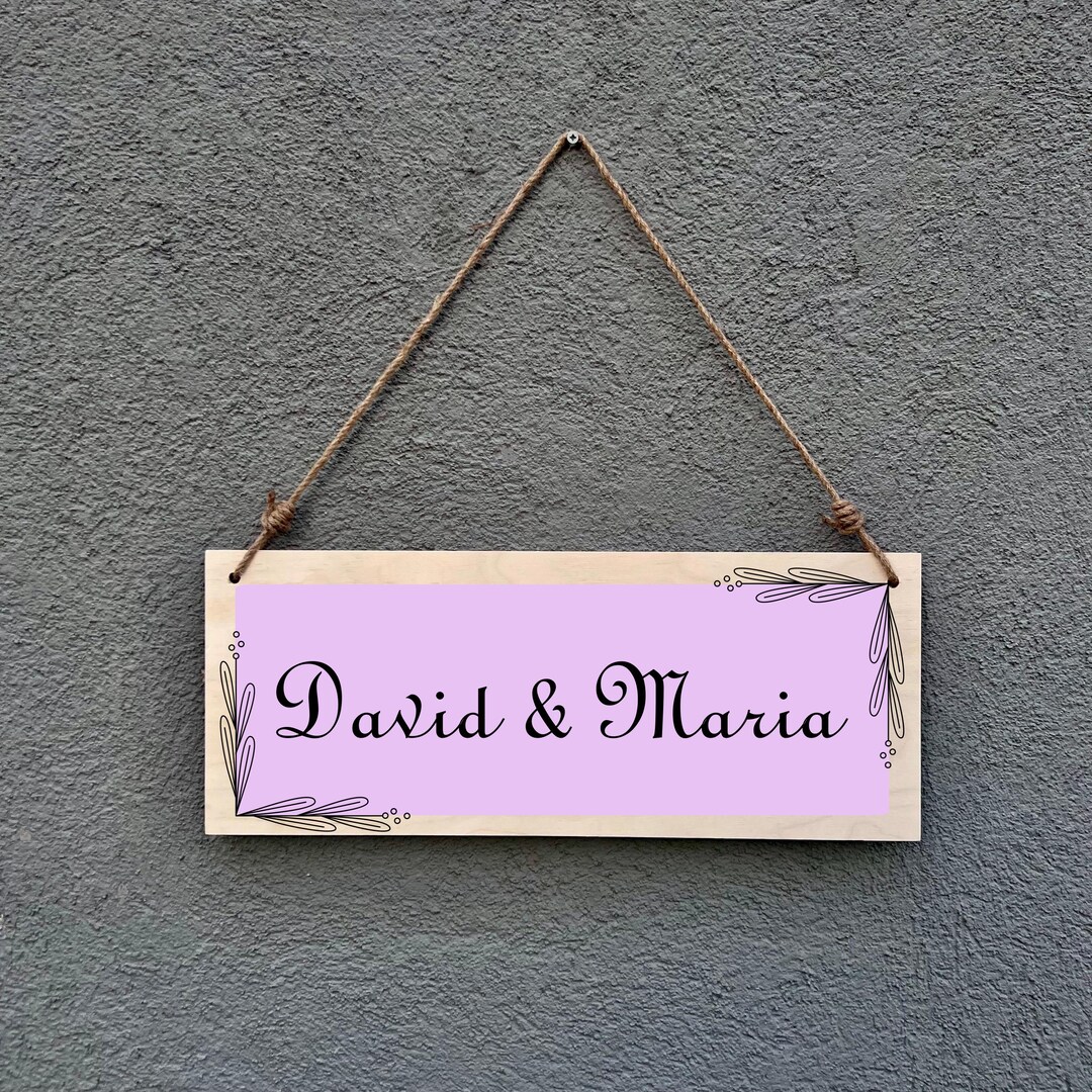 Personalized Couple Name Sign: Custom Family Door Plaque Wedding Gift ...