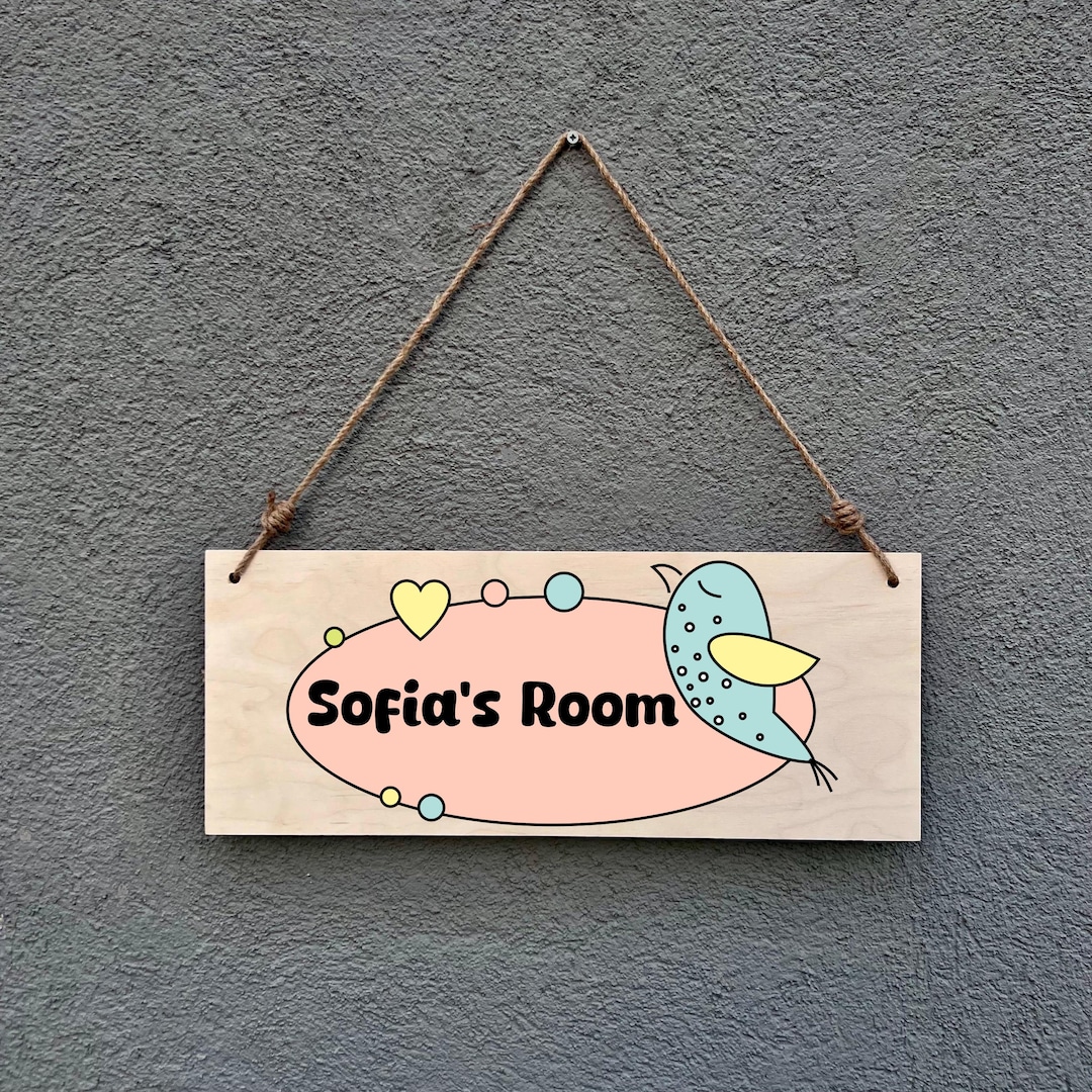Personalized Kids Room Sign: Child Bedroom Name Sign Custom Nursery ...
