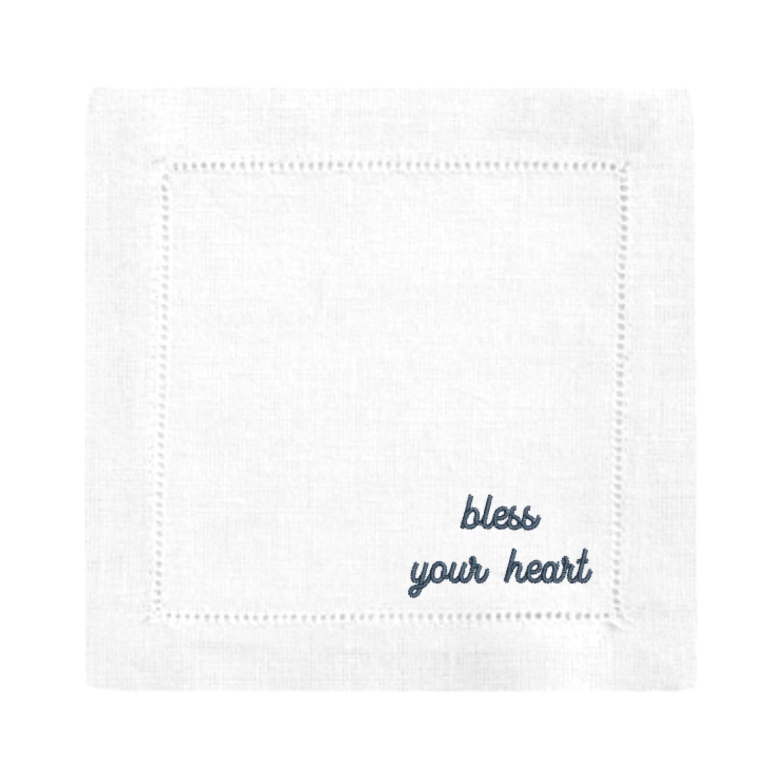 Funny Embroidered Linen Cocktail Napkins: Southern Sayings, Barware ...