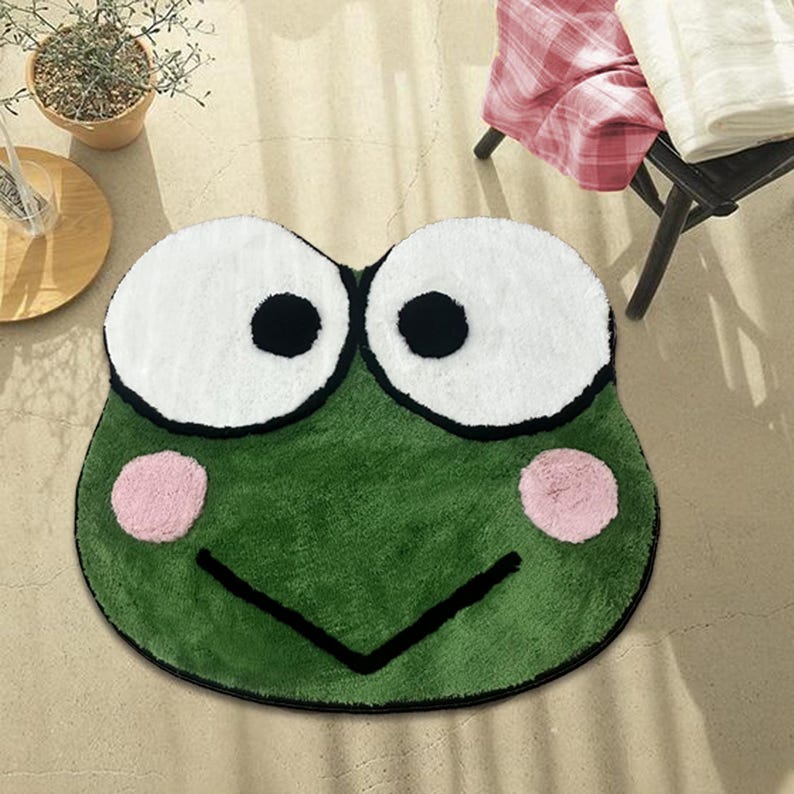 Frog Rug, Tufted Rug, Bathroom Mat, Housewarming Gift, Bath Mat Rugs ...