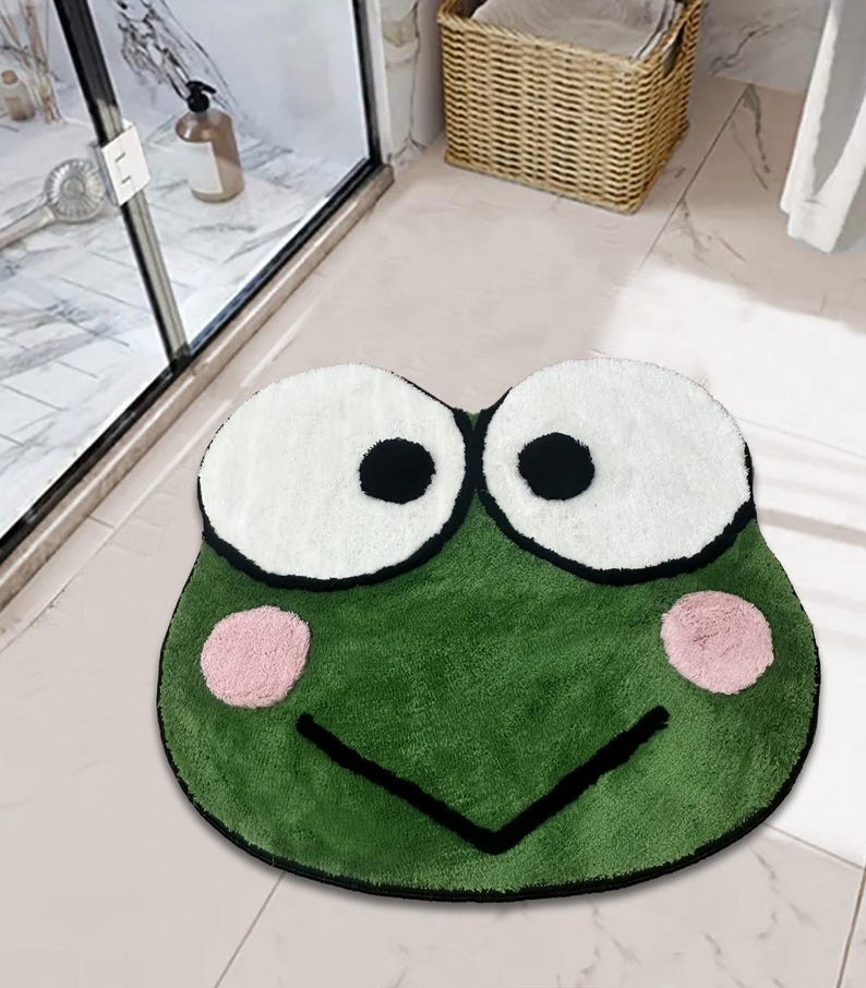 Frog Rug, Tufted Rug, Bathroom Mat, Housewarming Gift, Bath Mat Rugs ...
