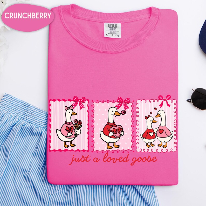 Preppy Valentine Loved Goose Couple Comfort Colors T-shirt - Etsy