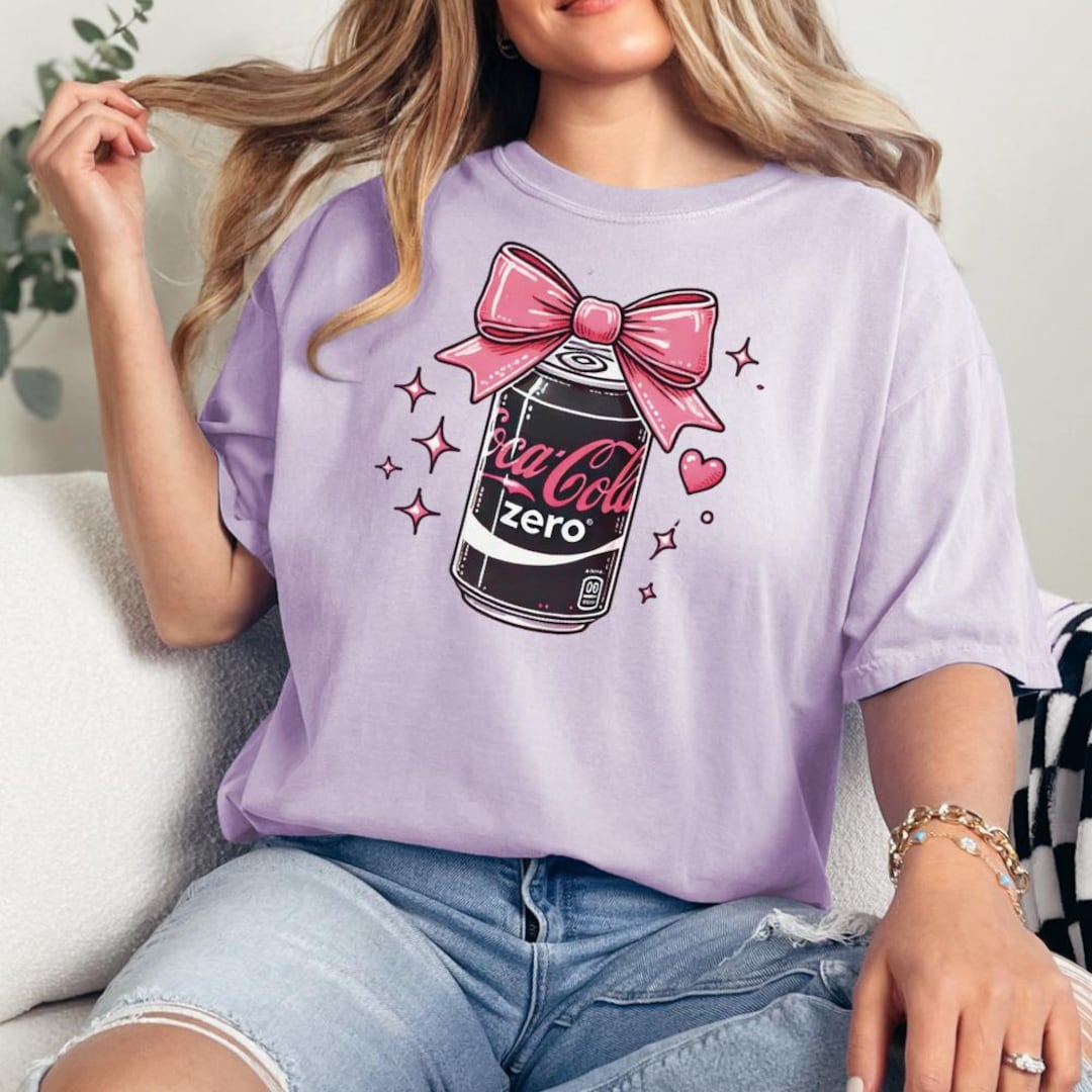 Cola Zero Lover Preppy Bow Graphic Comfort Colors Tee - Etsy