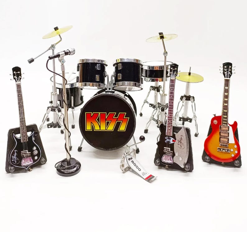 Miniature Drum KISS Band Special Edition and Mini Guitar Scale 1/12 - Etsy