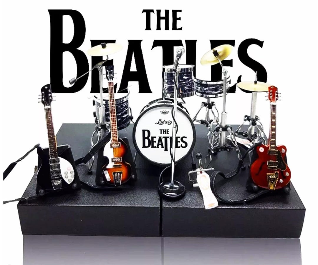 Realistic Miniature Drum Set the Beatles Scale 1/12 Instrument Display ...