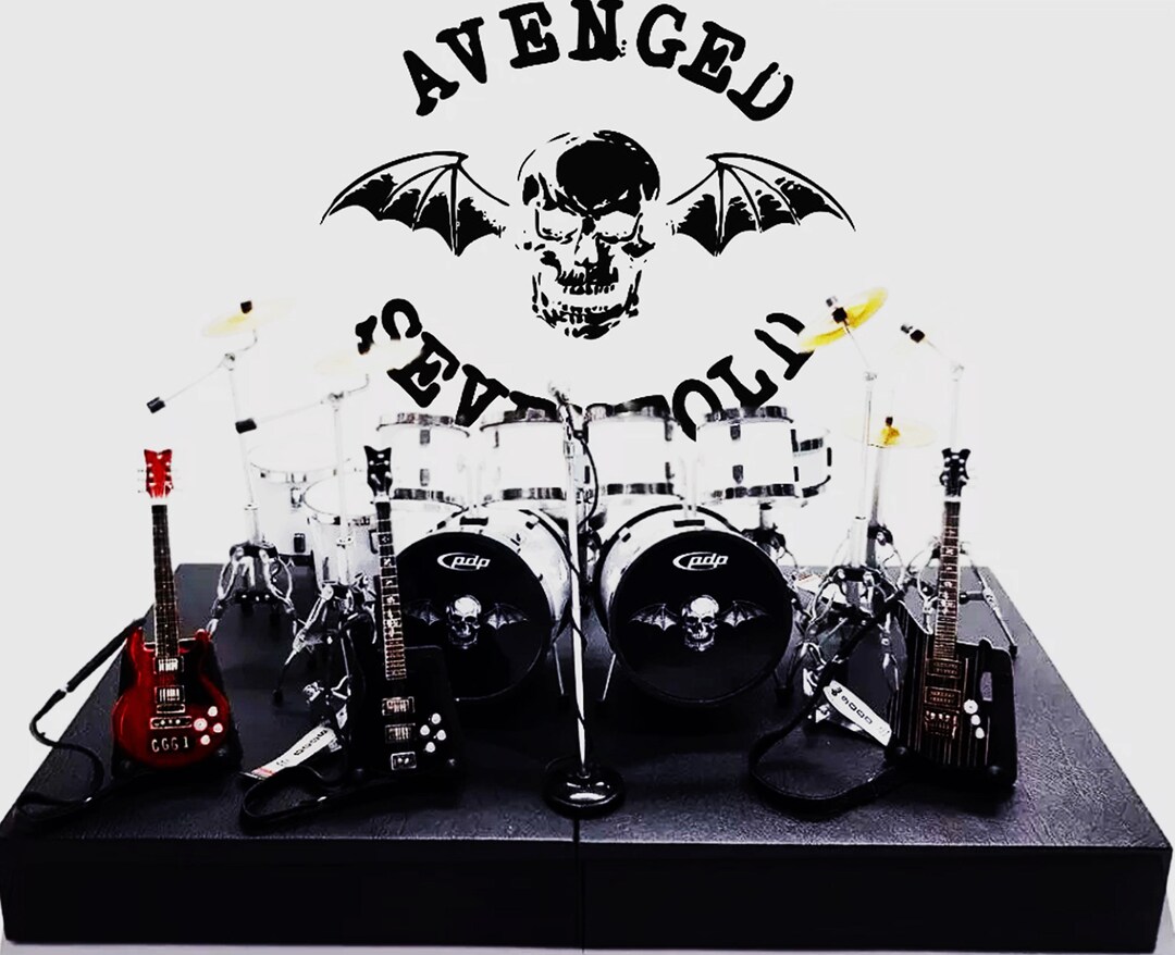 Realistic Miniature Drum Set Avenged 7fold A7X Scale 1/12 Instrument ...