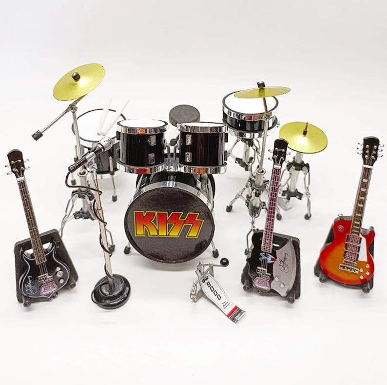 Miniature Drum KISS Band Special Edition and Mini Guitar Scale 1/12 - Etsy