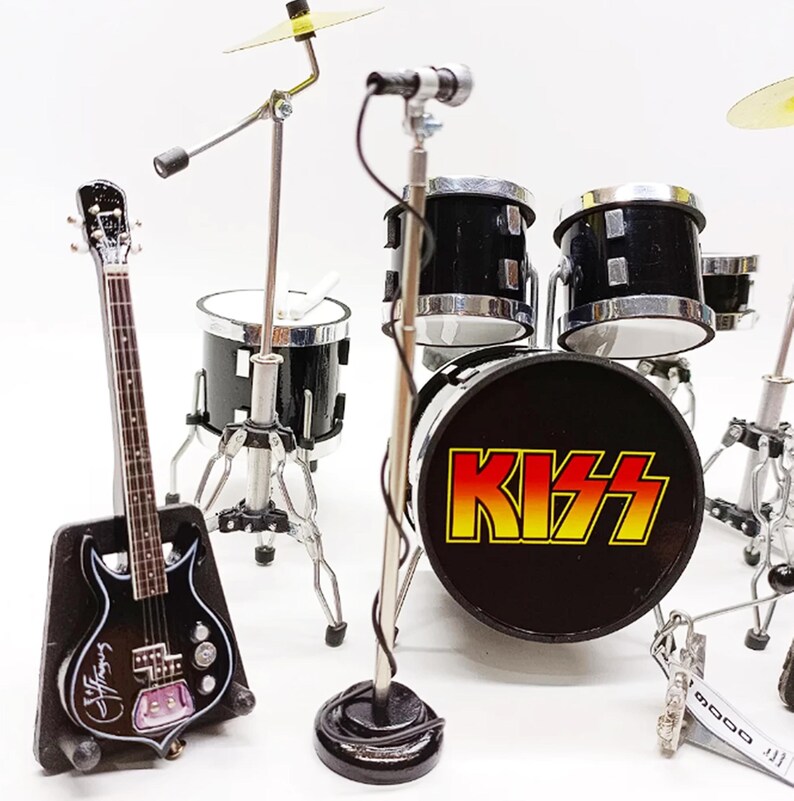 Miniature Drum KISS Band Special Edition and Mini Guitar Scale 1/12 - Etsy