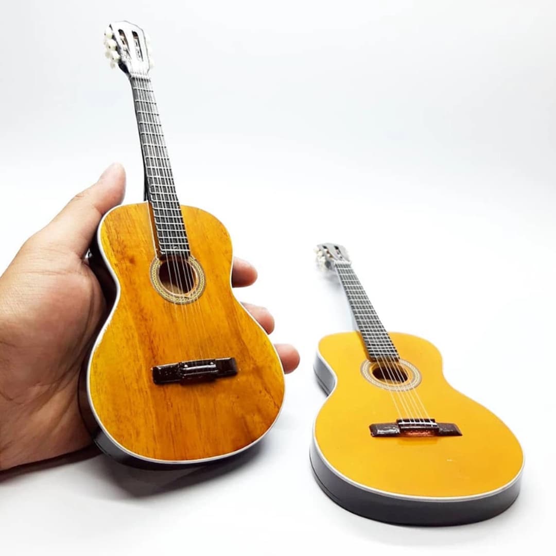 Miniature Classic Acoustic Guitar – Handmade Natural Wood Mahogany ...