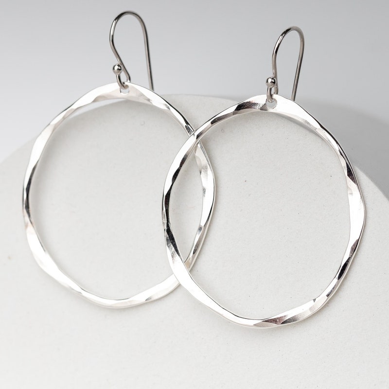 Free Form Hammered Earrings - Etsy