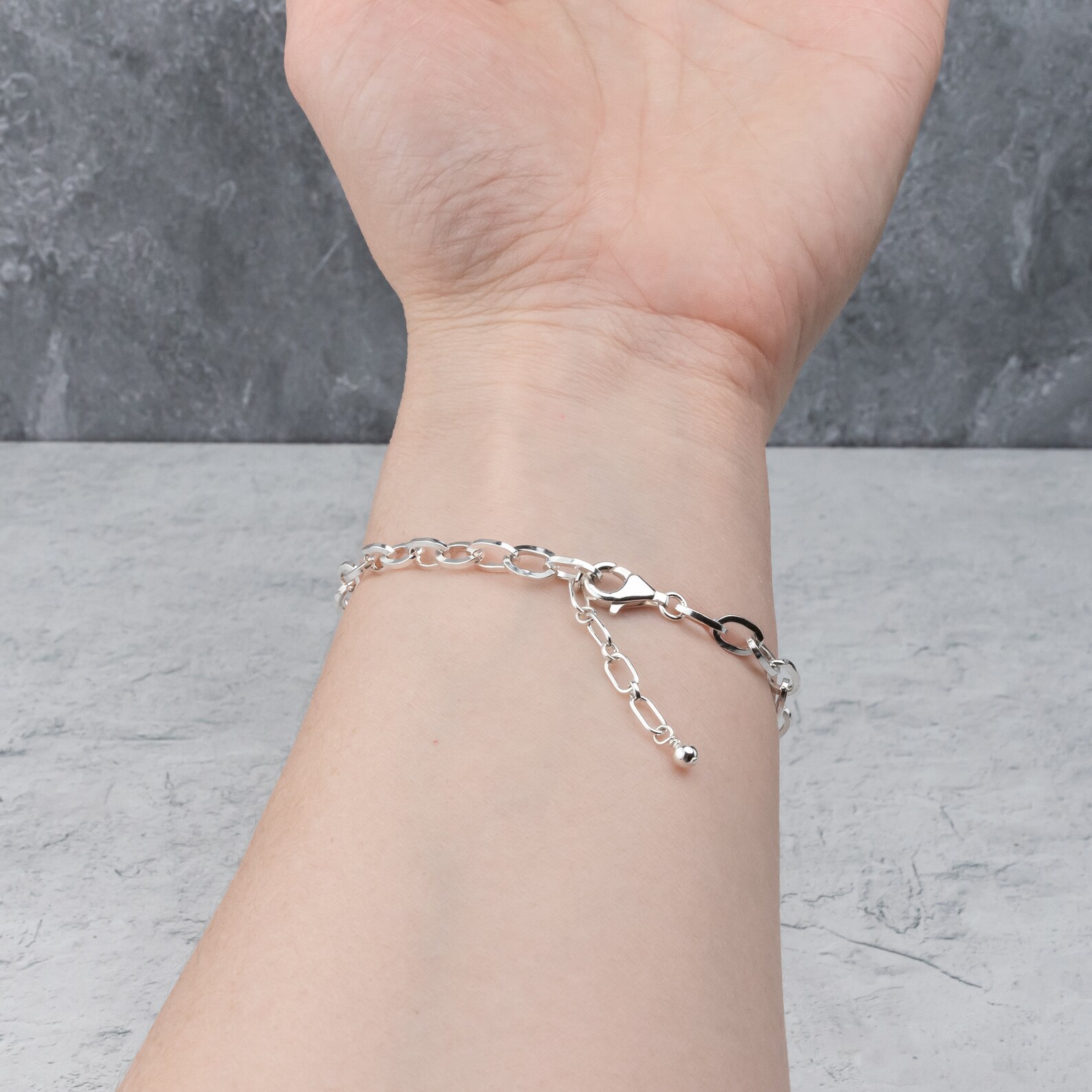 Heavy Sterling Silver Chain Bracelet With Hammered Bar Center | Etsy