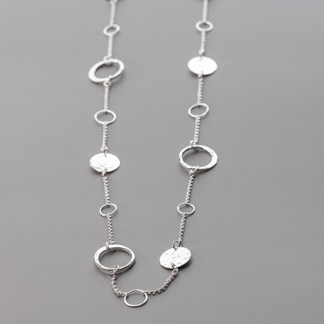 Long Sterling Silver Chain Necklace Durable and Unique Handmade ...
